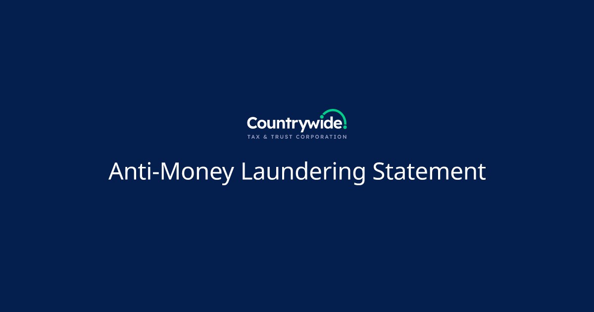 Anti-Money Laundering Statement | Countrywide Group